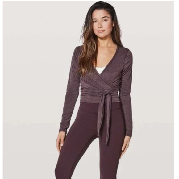 lululemon athletica | Tops | Lululemon Sz 8 Tied To It Wrap Heathered ...